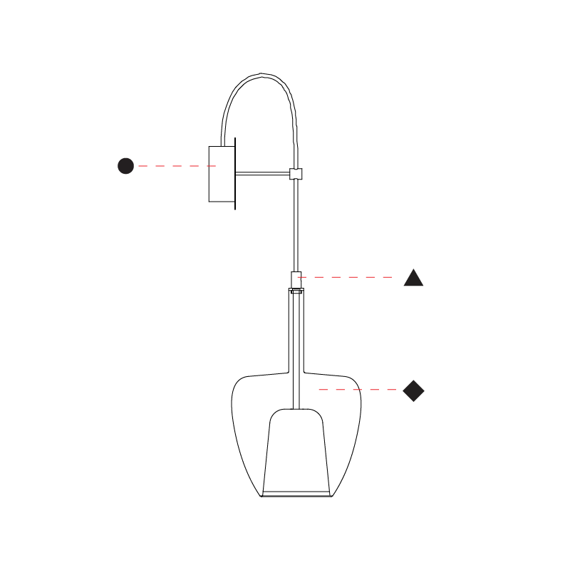 Clos Surface Wall, 580mm/22 13/16" x 180mm/7 1/16", 1 x Max 8W, E26 LED ...